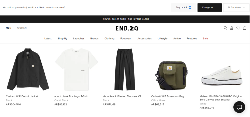 موقع End Clothing لشراء الملابس والأحذية الرجالي - موقع نستفيد